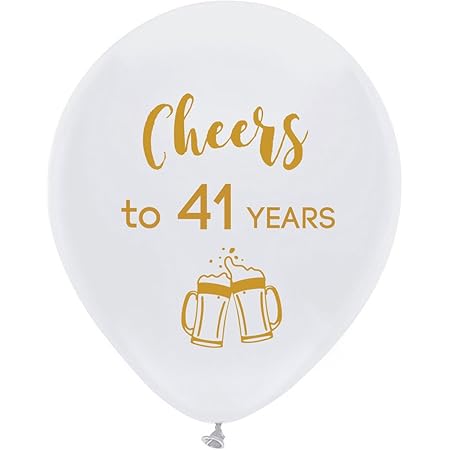 Amazon.com: Black cheers to 41 years latex balloons, 12inch (16pcs ...