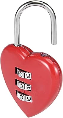 uxcell 3 Digit Combination Padlock, 3mm Shackle, Zinc Alloy Lock Heart ...