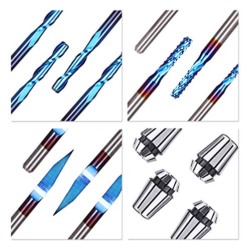 SainSmart Genmitsu Nano Blue Coat End Mill CNC Router Bits Essent