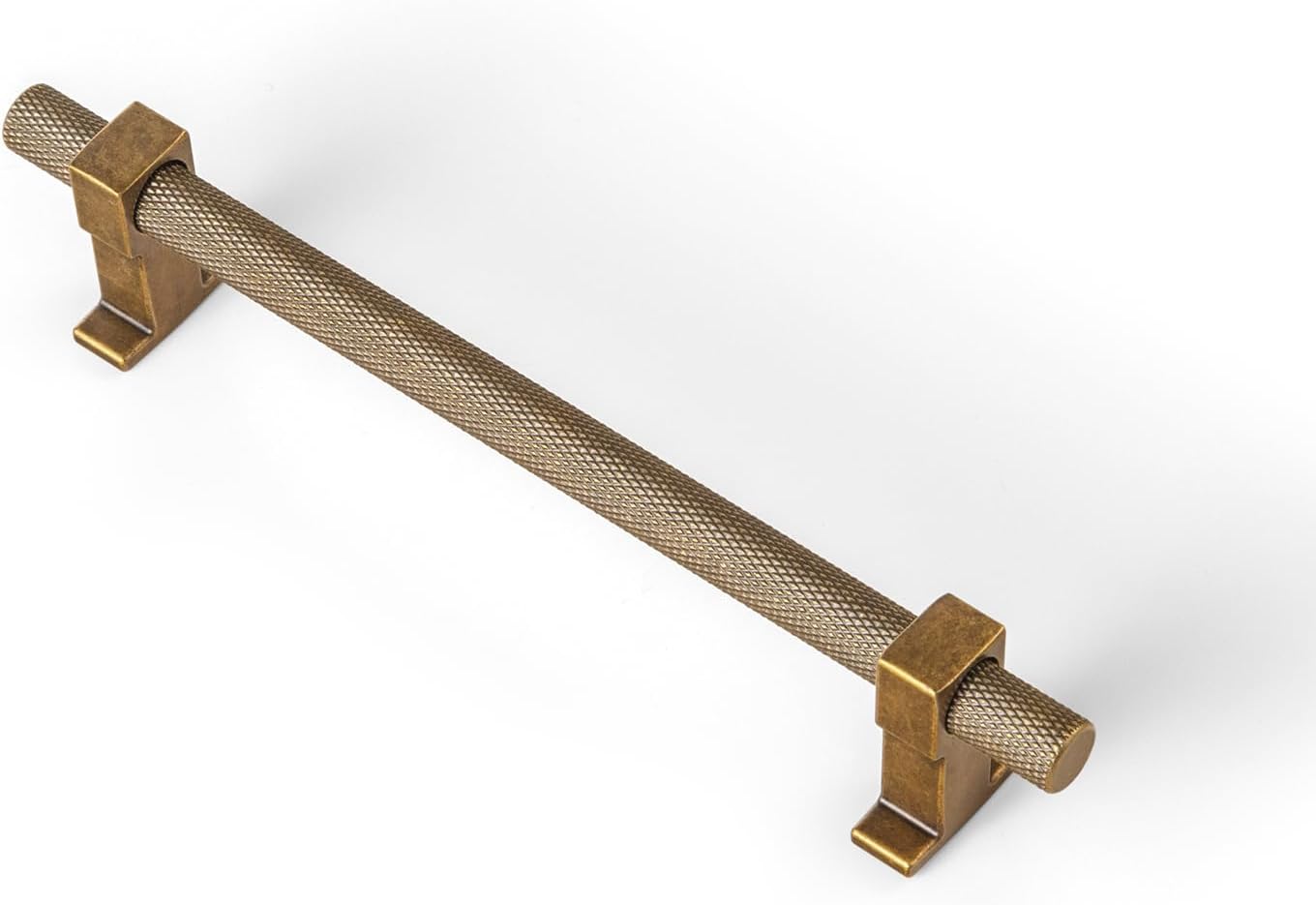 Goo-Ki 6 Pack 5" Antique Brass Knurled Cabinet Handles – Solid Bar ...