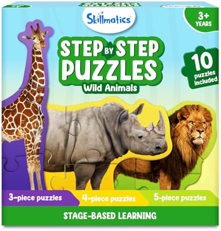 Skillmatics Step by Step Puzzle - 40 Piece Wild Animal Jigsaw & Toddler ...