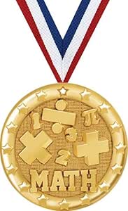 Amazon.com : 2" Math Blaze Gold Medal Awards, Math Medals with Neck ...