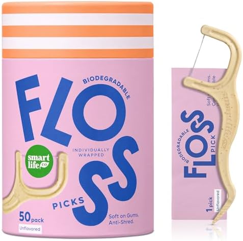 Amazon.com : Individually Wrapped Dental Floss Picks - Biodegradable ...