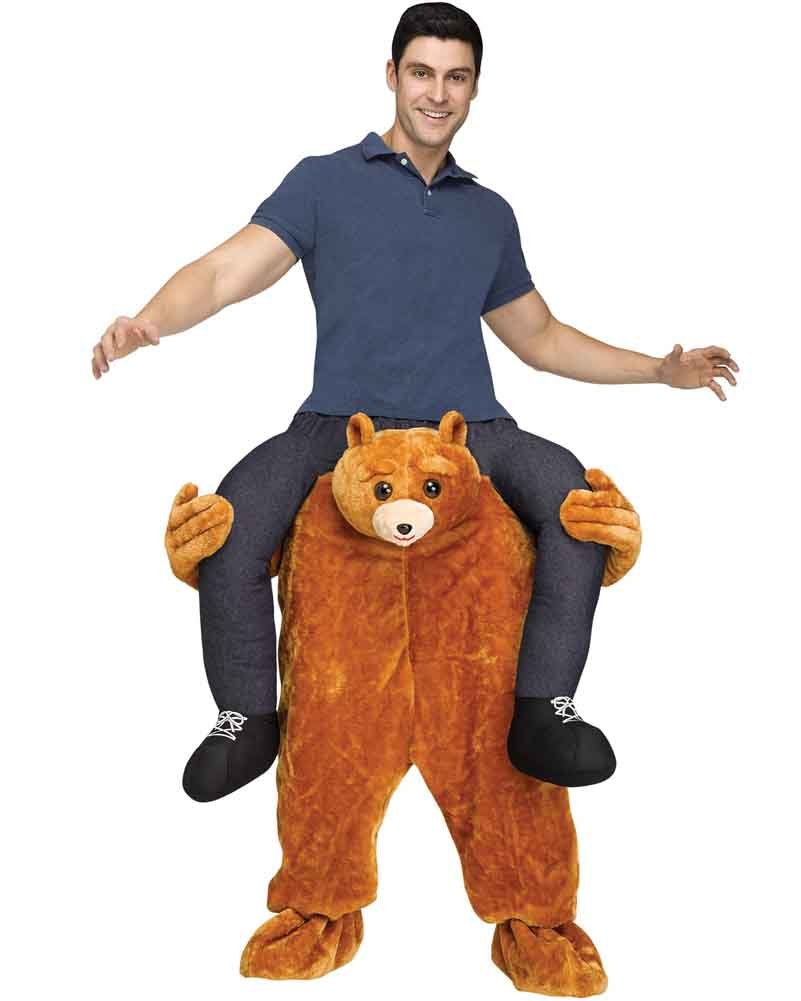 Amazon.com: Fun World Men's Carry Me Teddy Adult Costume, Brown, STD ...