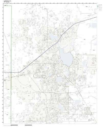 Amazon.com : ZIP Code Wall Map of Lakeland, FL ZIP Code Map Not ...