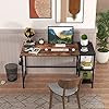 HOMIDEC Office Desk, Computer Desk With Bookshelf, 140 x 50 x 75 cm PC ...