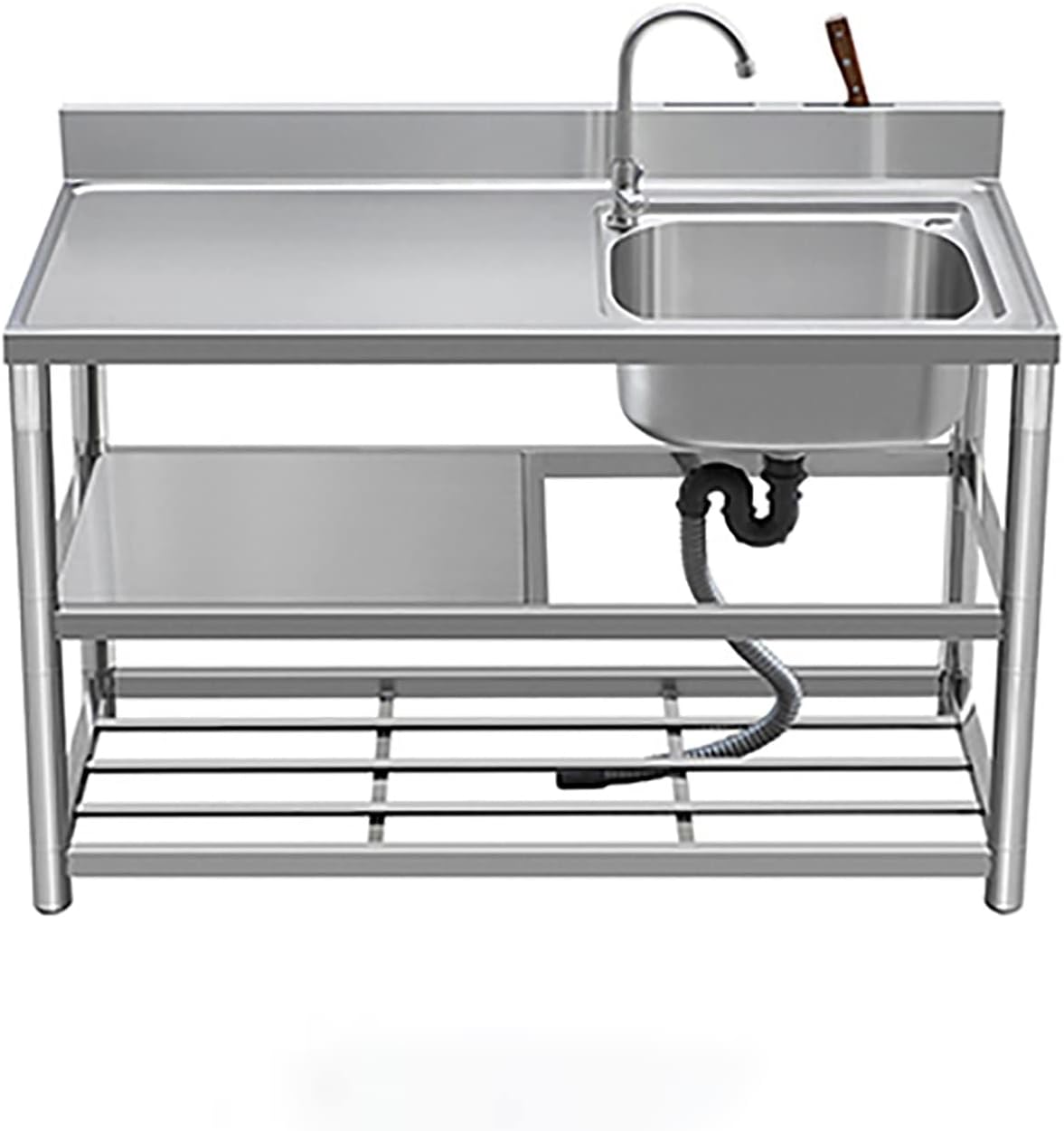 Amazon.com: Free Standing 304 Stainless Steel Utility Sinks ...