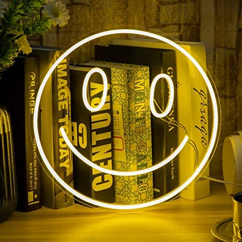 Amazon.com : Smile Face Neon Sign Dimmable Smile Face Led Sign Smile ...