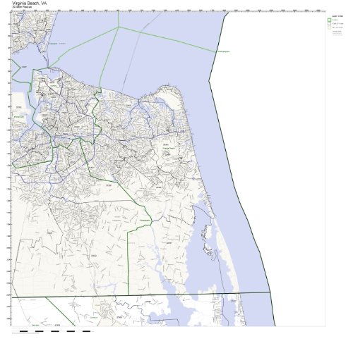 Amazon.com : Virginia Beach, VA ZIP Code Map Not Laminated : Prints ...