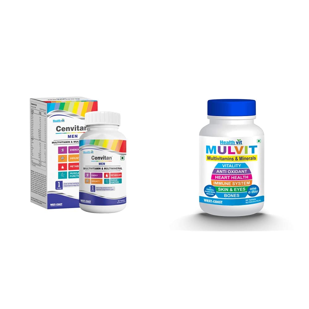 Healthvit Cenvitan Men Multivitamin And Multimineral With 26 Nutrients ...