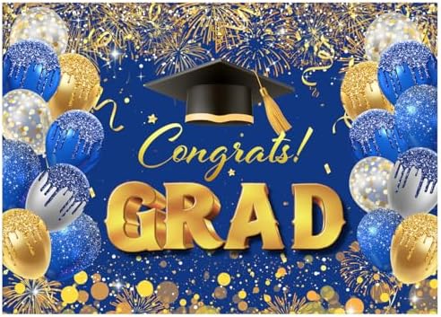 Amazon.com: Mocsicka Class of 2024 Backdrop 7x5ft Royal Blue and Gold ...