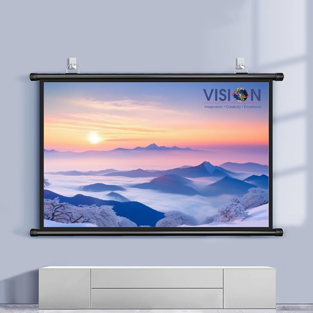 Vision Map Type 84" Inch Projector Screen, Imported High Gain Fabric ...