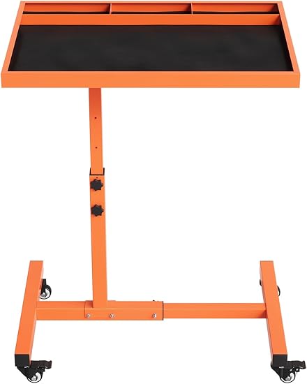 Rolling Tool Tray on Wheels, 220LBS Capacity Steel Mobile Work Table ...