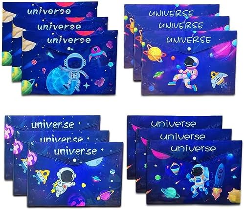 FunBlast Space Astronaut File Folder with Button Lock – Pack of 12 Pcs ...