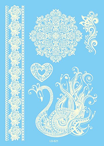 Amazon.com : Body Art Temporary Removable Henna Lace Tattoo Stickers ...