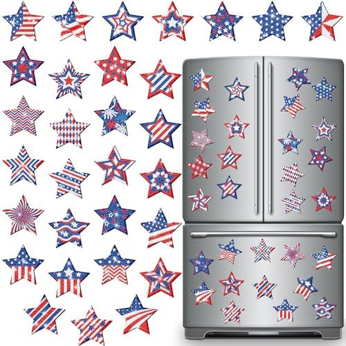 Amazon.com: Copkim 30 Pcs 4th of July Diamond Art Magnets Patriotic 4th ...