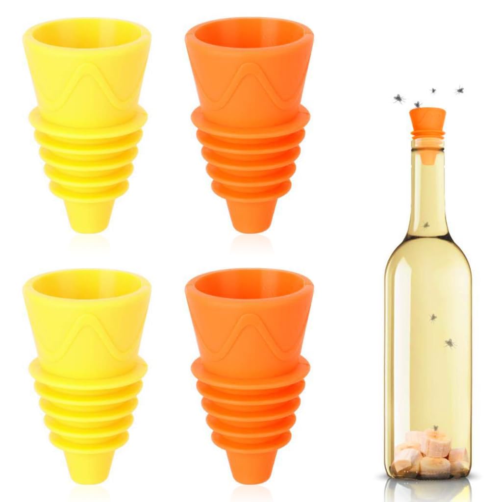 HASTHIP® 4Pcs Fruit Fly Traps for Indoors, Bottle Stopper Design Flying ...