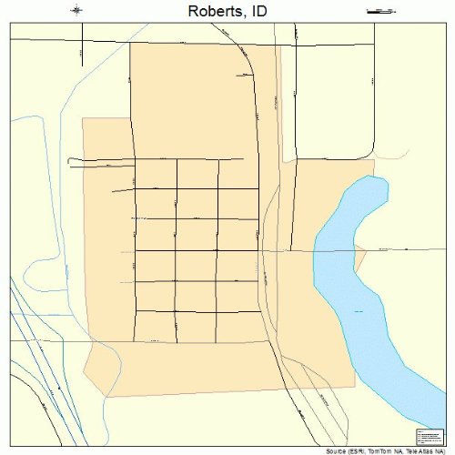 Large Street & Road Map of Roberts, Idaho ID - Printed poster size wall ...