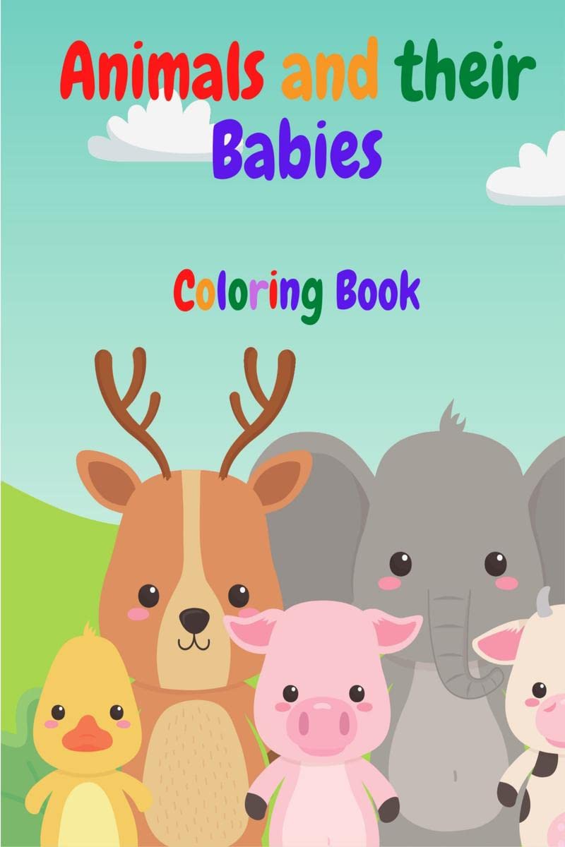 Buy Animals and their Babies Coloring Book : Simple and Cute designs ...