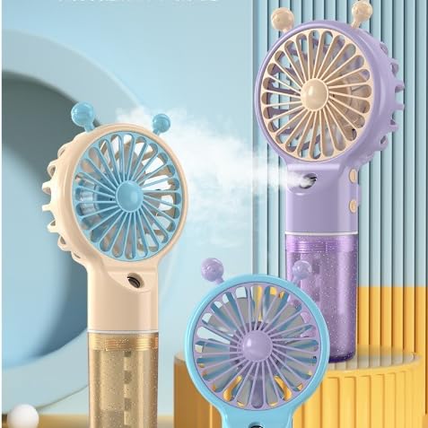 Mini Fan Portable Handheld with Mist - Rechargeable Water Spray Face ...