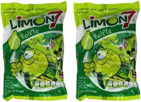 Amazon.com : 2 Pk. Limon 7 Salt & Lemon Powder Mexican Candy 100 Pieces ...