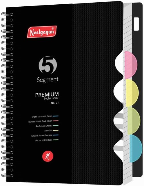 NEELGAGAN Premium Notebook No.01, Five Subject, 300 Pages, (14cm X 22cm) Pack Of 2 : Amazon.in ...