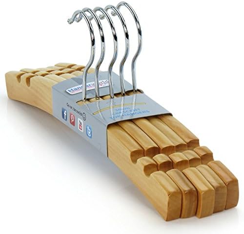 Hangerworld 10 Natural Wooden 42cm Crescent Shaped Coat Clothes Hangers ...