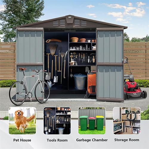 Snapklik.com : Goohome 82X 6.2FT Outdoor Storage Shed, Metal Steel ...