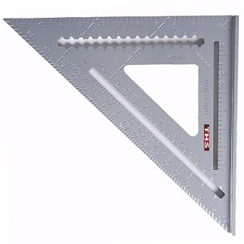 THS Double Side Scale Aluminium Alloy Metric Inch Triangle Ruler ...
