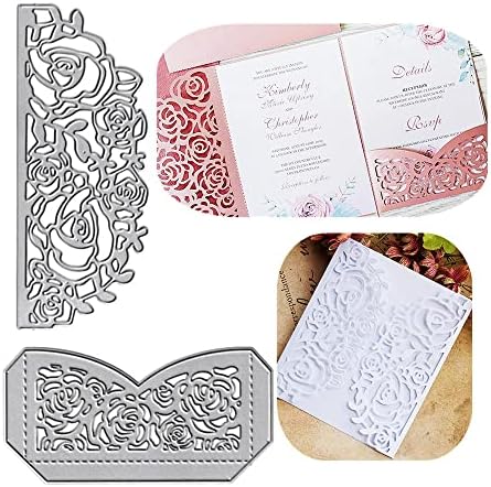 Amazon.com: Wedding Invitation Card Base Cutting Dies, Flower Wedding ...
