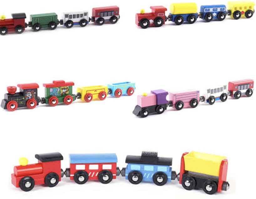 Buy Prime Choice Toys Wooden Magnetic Train | 8-Piece Wooden Train Toys ...