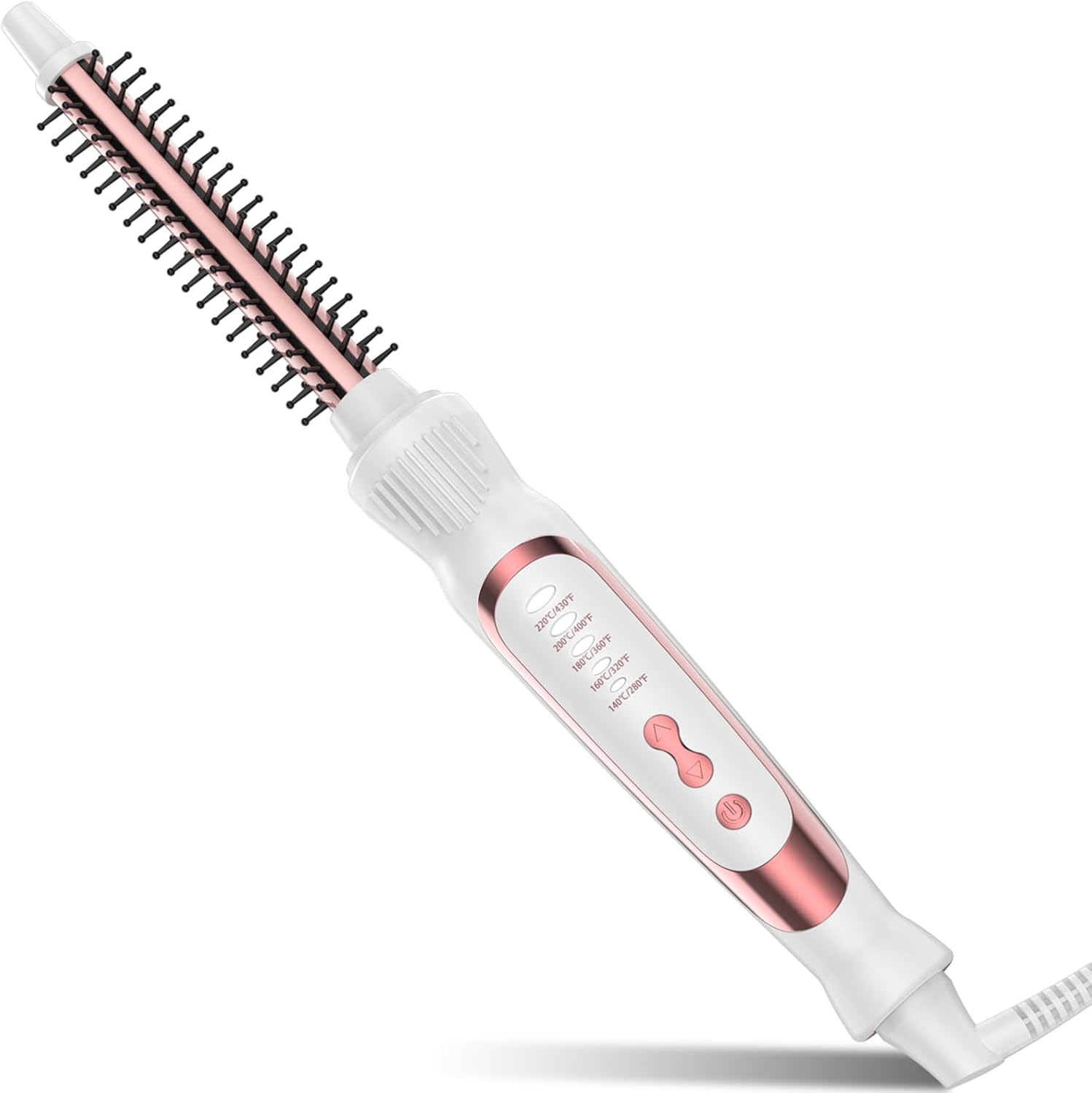 Amazon.com: DENVEK Heated Round Brush, Ceramic Tourmaline Ion Curling Iron, Hot for Fluffy ...