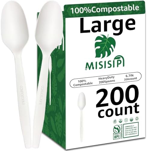 Amazon.com: Elegant Disposables 100% Compostable PLA Spoons Bulk Pack ...