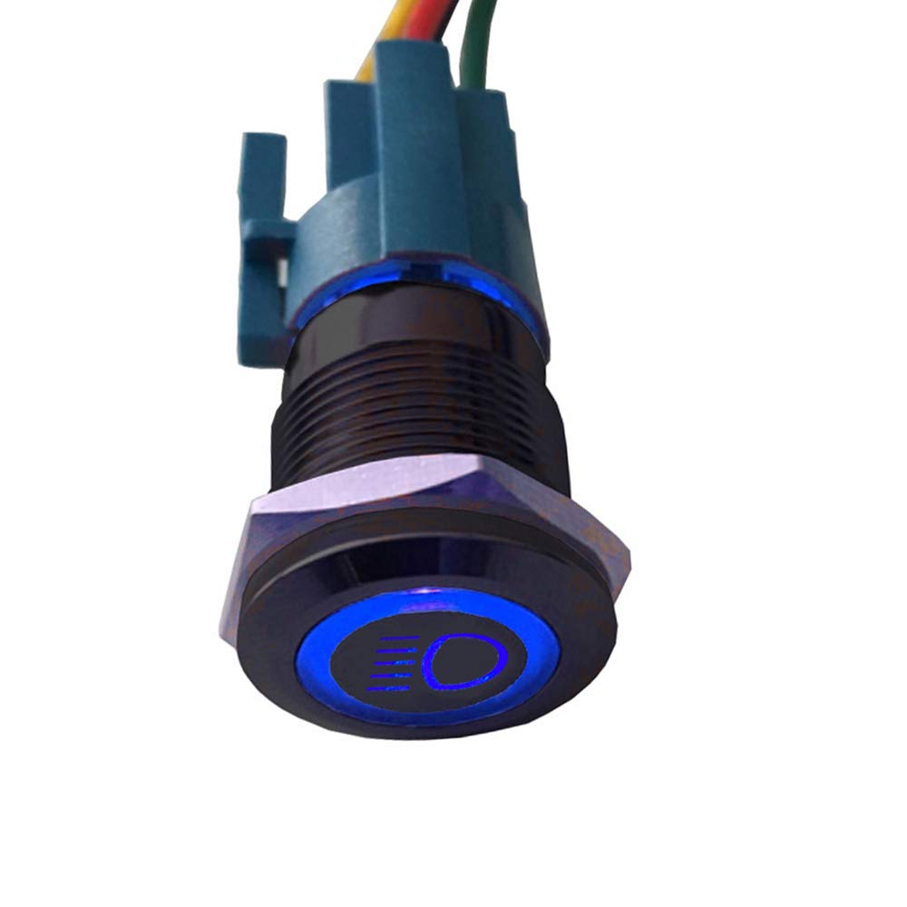 Snapklik.com : 12V Car Vehicle Blue LED Light Main Beam Push Button ...