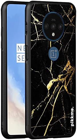 Pikkme Oneplus 7T Back Cover | Ultra Hybrid Printed Black Golden Marble ...