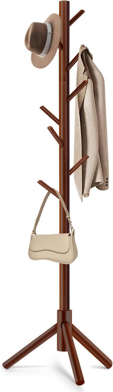 Amazon.com: kongArnolsen Wood Coat Rack Hall Tree, Stable Triangle Base ...