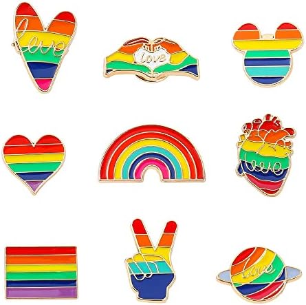 RHQFDM 9 Pièces Broche Arc-en-Ciel Broches Gays Arc-en-Ciel Broche de ...