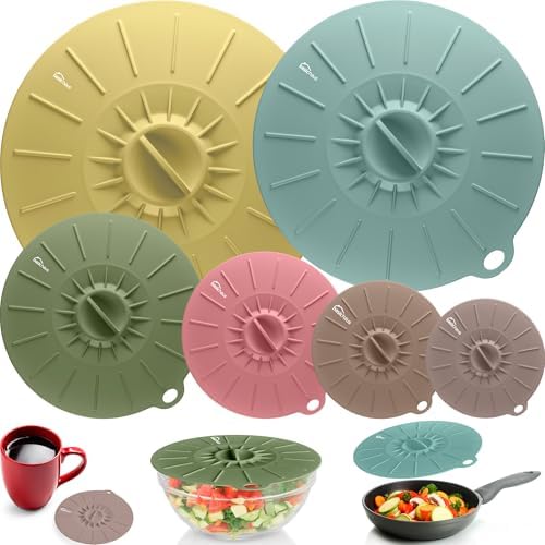 Amazon.com: Silicone Lids for Food Storage - 6 Pack - 6 Sizes - Food ...