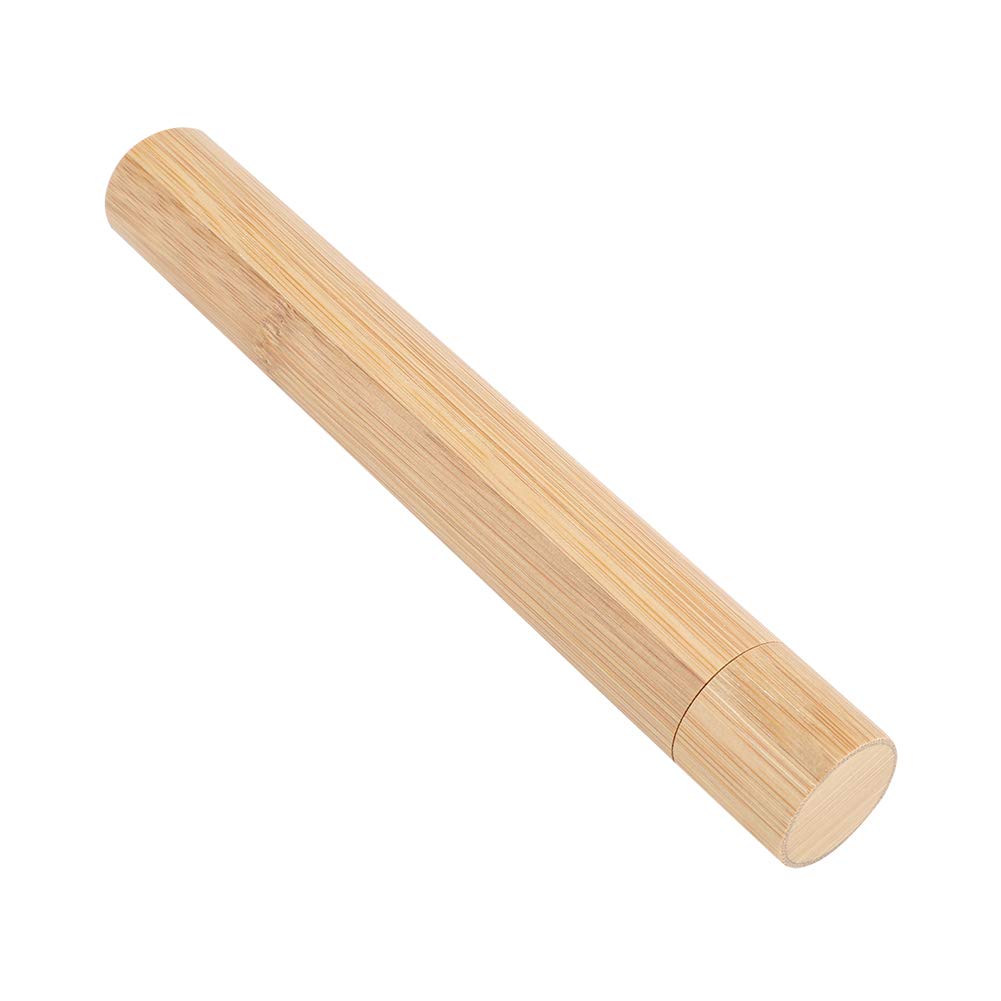 Amazon.com: Walfront Portable Bamboo Toothbrush Travel Case Tubular ...
