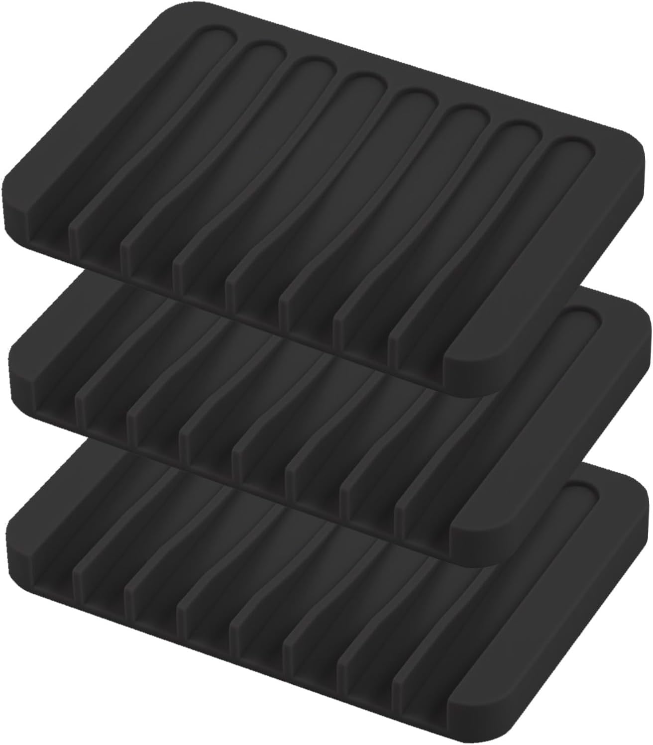 Amazon.com: Self Draining Soap Dishes, 3 Pcs Silicone Waterfall Drainer ...