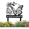 Amazon.com : Personalize Butterfly Garden Sign | Garden Sign for ...