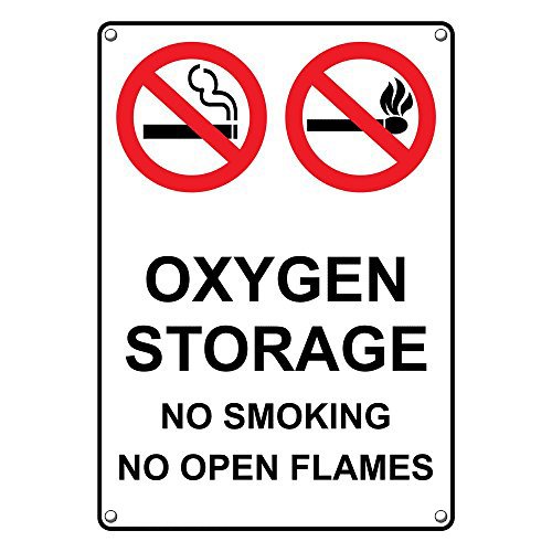 Weatherproof Plastic Vertical Oxygen Storage No Smoking No Open Flames ...