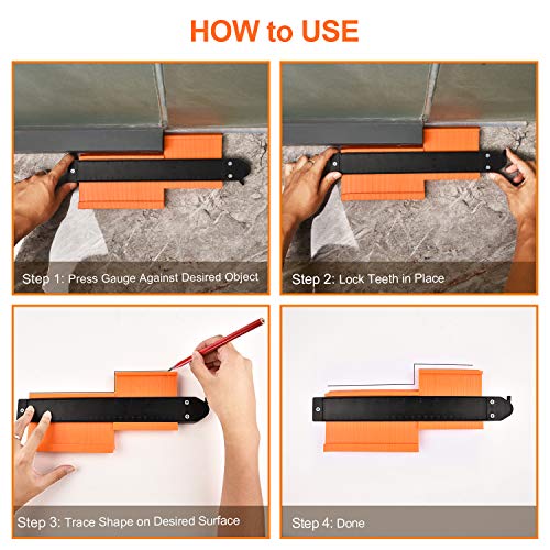 Contour Gauge with Lock, JUEMEL 5" and 10" Contour Duplications Gauge ...