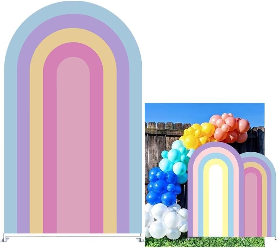 Amazon.com : AOSTO Rainbow Arch Backdrop Cover for Birthday Baby Shower ...