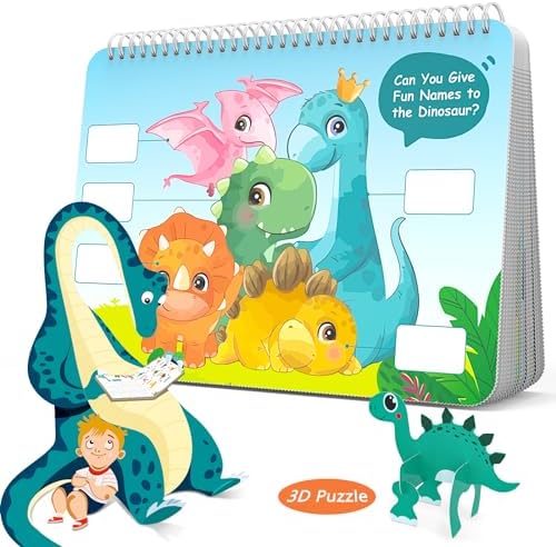HONGDDY Preschool Learning Dinosaur Busy Book-15 Themes Montessori Toys ...