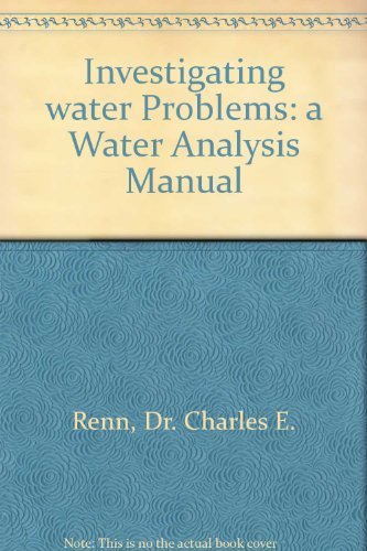 Investigating water Problems: a Water Analysis Manual | Amazon.com.br