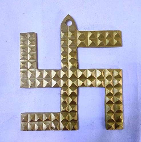 Puravedic Vastu Swastik Pyramid Golden With Design In Pure Brass Wall ...