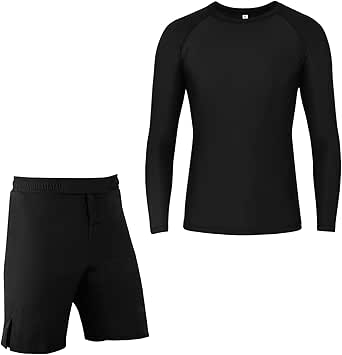 Amazon.com: ROAR-INT MMA Rash Guard & BJJ Shorts Set Kids Fight ...