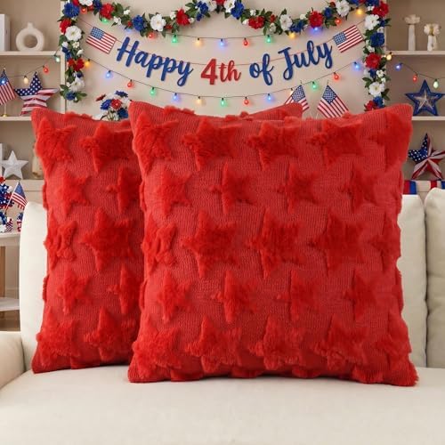 Amazon.com: AVOIN colorlife 4th of July Stars Patriotic Throw Pillow ...