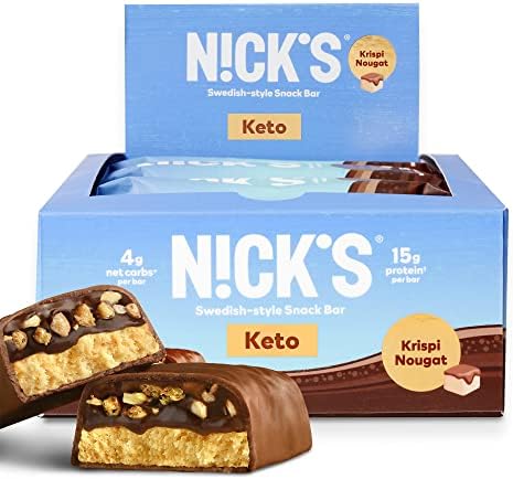 Amazon.com : Nick's Protein Bars Crispy Nougat | 15g protein | 160 ...